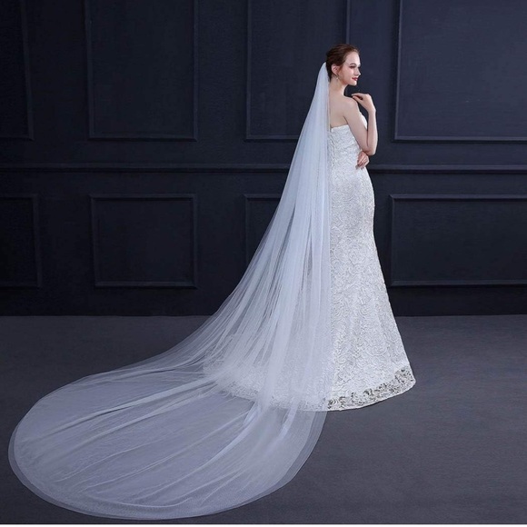 Accessories | White 118 Wedding Veil For Bride 2t Veils Long Cathedral ...